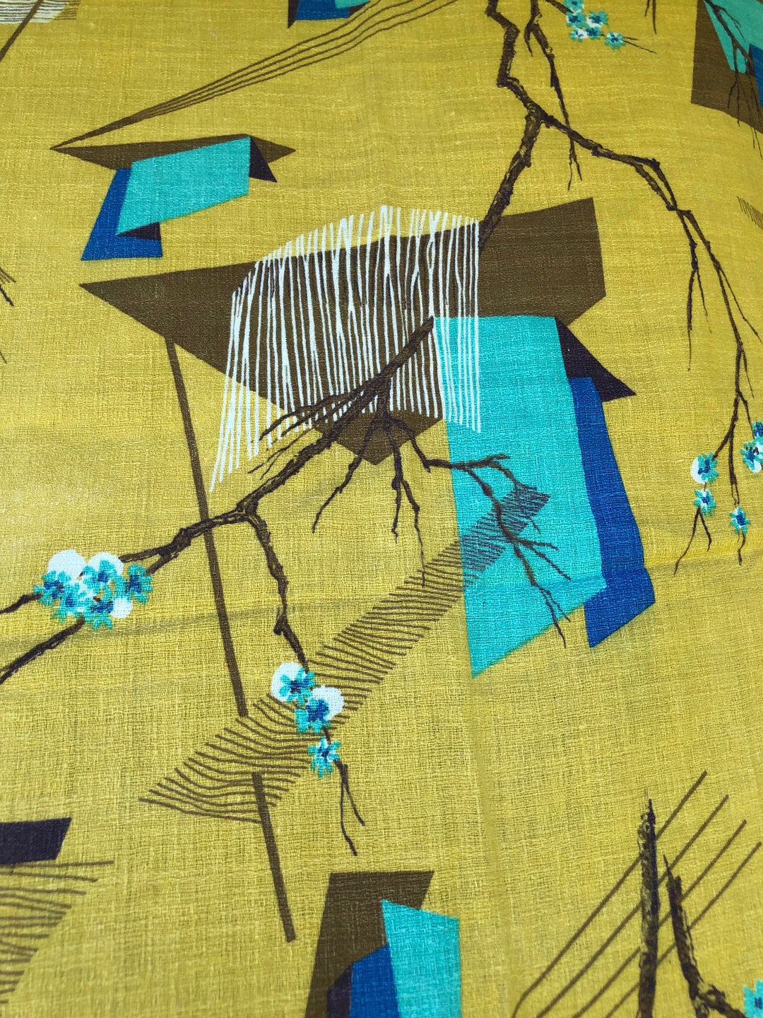 50s Atomic Curtain Panel - Etsy