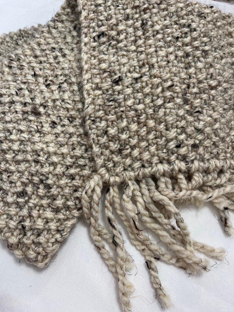 Seed Stitch Tassel Scarf - Etsy
