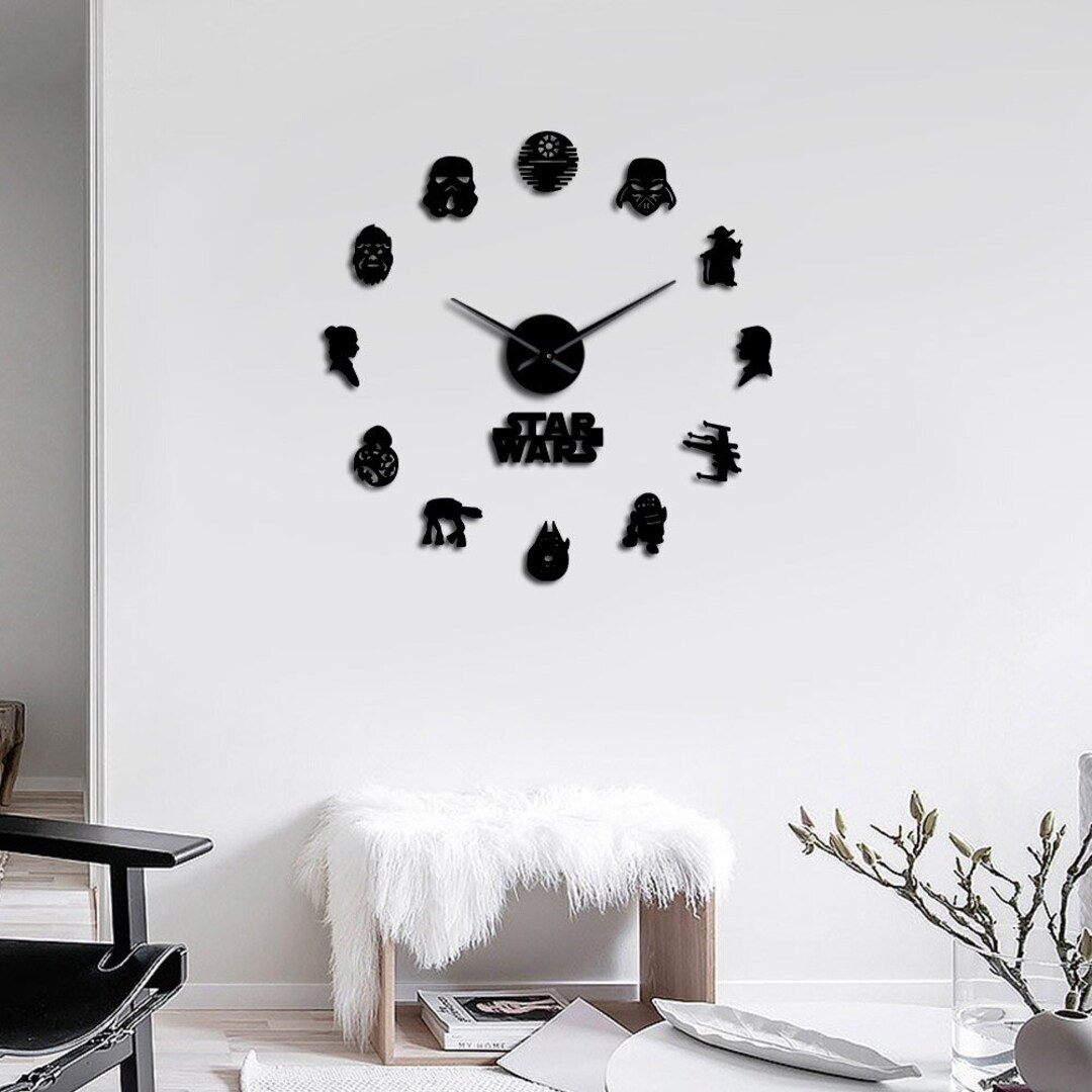 Star Wars Clock Star Wars Wall Design Gift Idea Birthday - Etsy