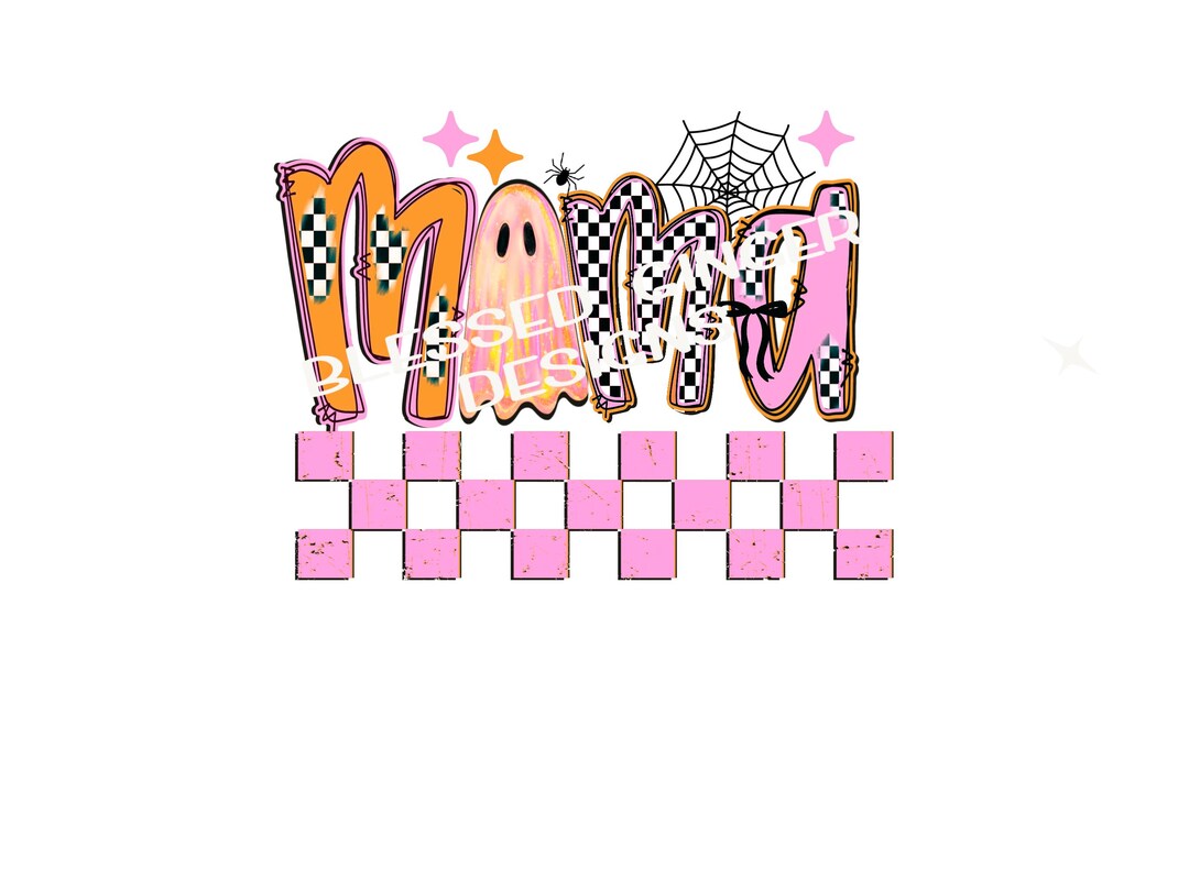 Mama Ghost Halloween Pink Orange Png File Fall - Etsy