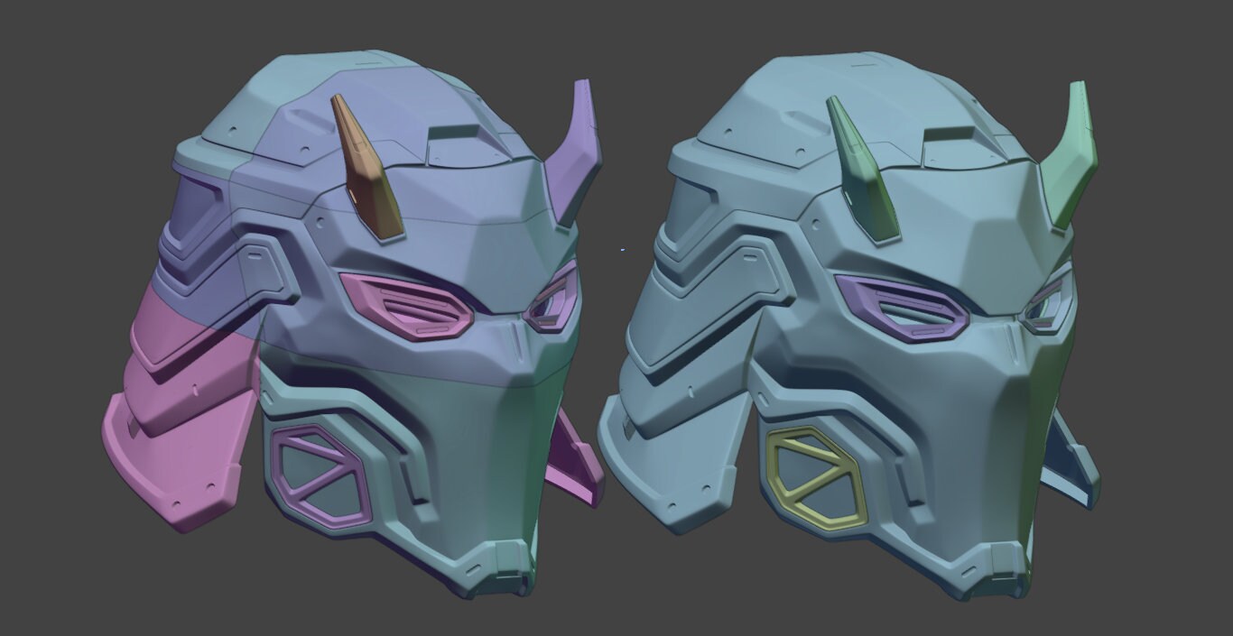 CYBER SAMURAI - Cosplay Helmet - Digital STL File for 3d-printing - Etsy