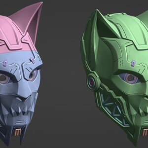 CYBER CAT V2- Cosplay Mask - Digital STL File for 3d-printing - Etsy