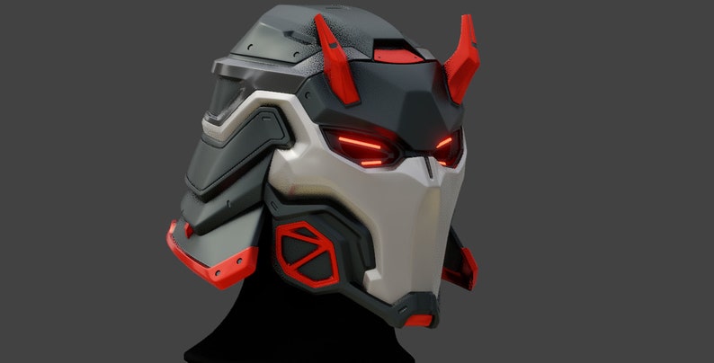 CYBER SAMURAI Cosplay Helmet Digital STL File for - Etsy