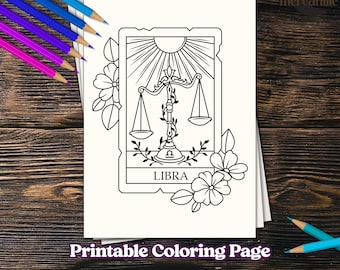 Libra Coloring Page - Etsy