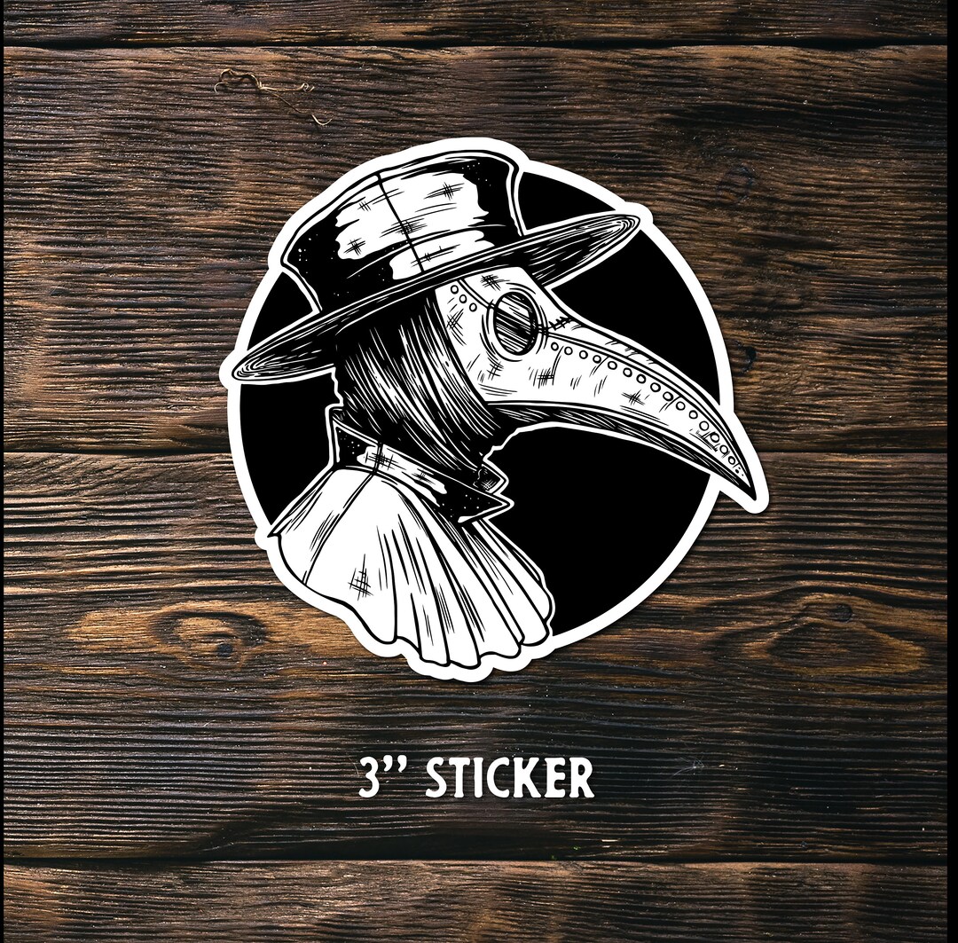 Plague Doctor Silhouette Sticker, Black Plague, COVID, Victorian Era ...
