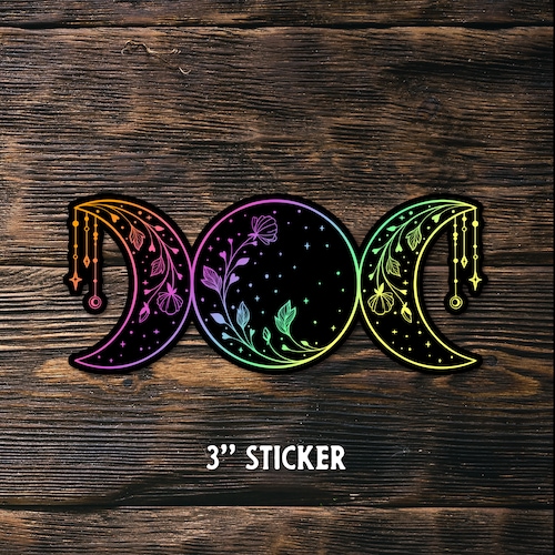 Triple Moon Goddess Sticker Occult Witchy Wiccan Pagan - Etsy