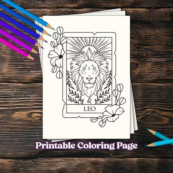 Leo zodiac coloring pages - Horoscopeaz.com