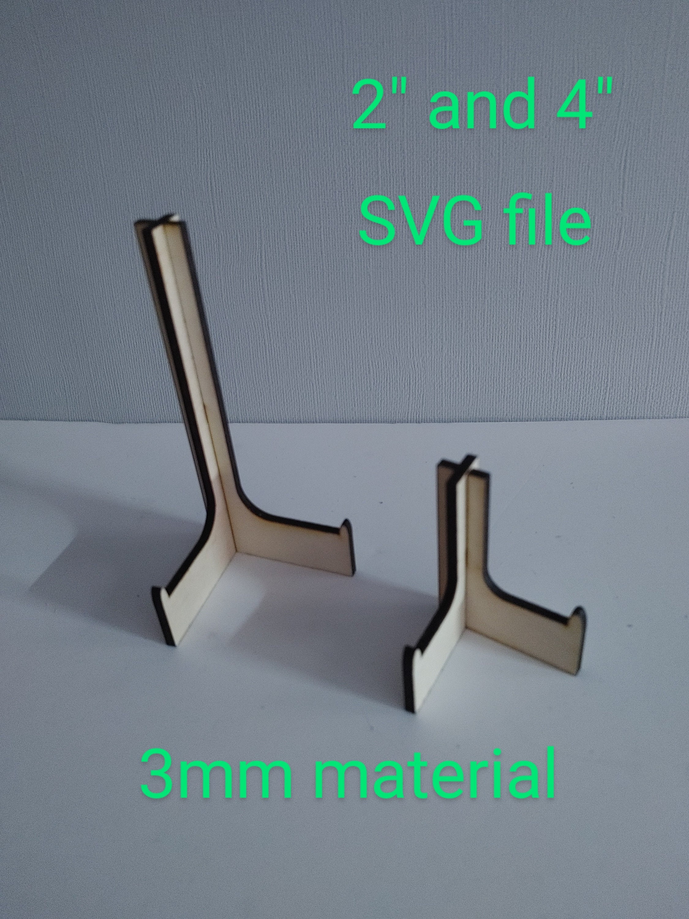 Laser Cut Display Stands Easles 4" and 2", SVG File - Lightburn - Etsy