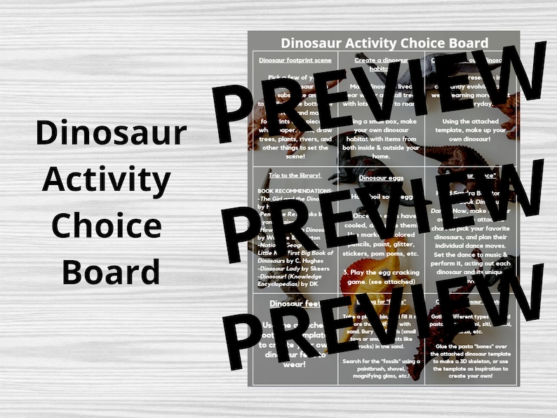 Dinosaur Activities, Choice Board Chart, Kids Arts and Crafts, Home ...