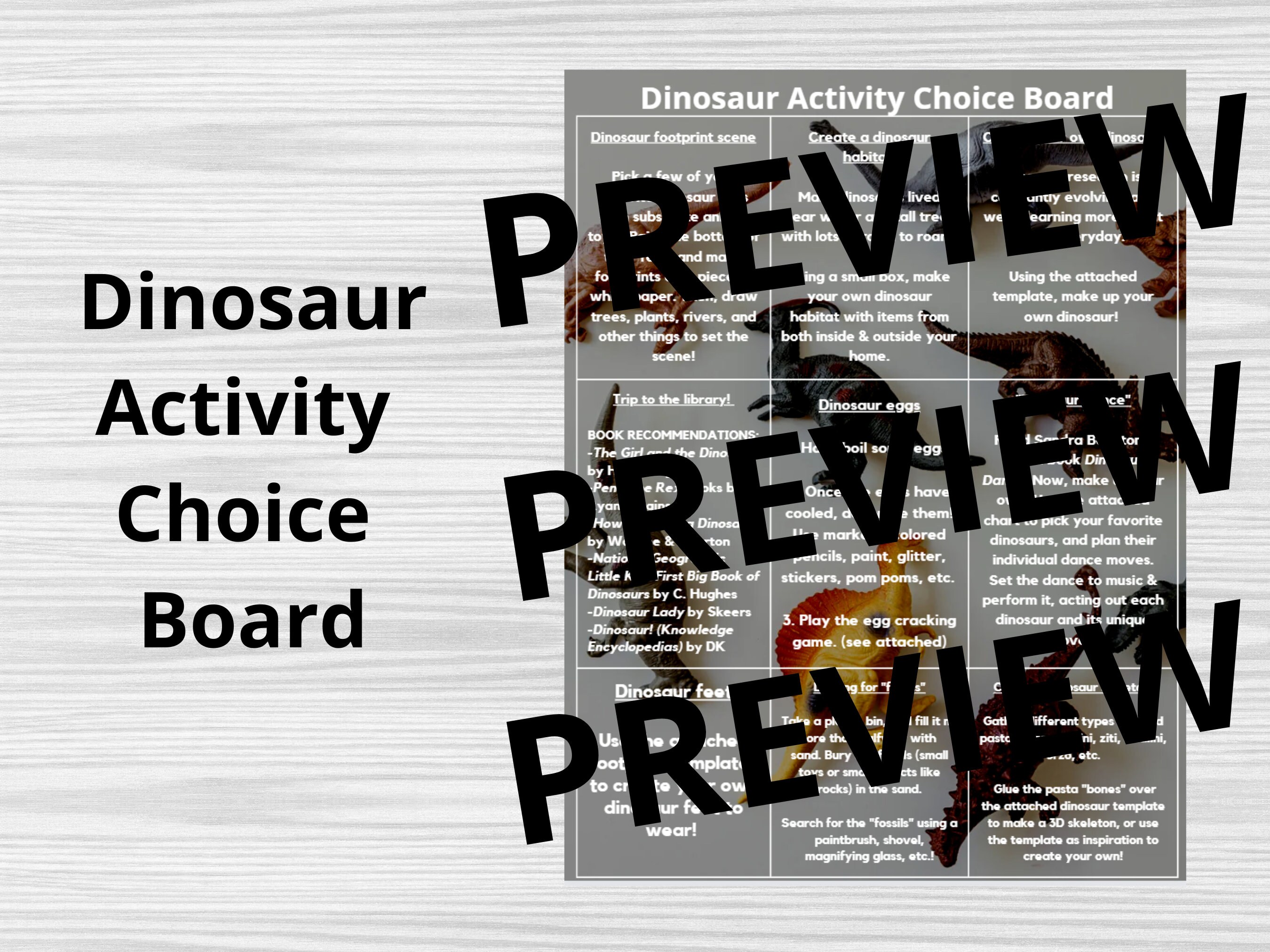 Dinosaur Activities, Choice Board Chart, Kids Arts and Crafts, Home ...