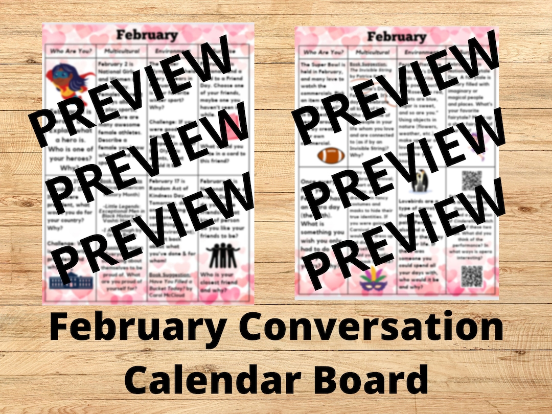 February Questions-family Conversation Starter-kids Monthly Choice ...