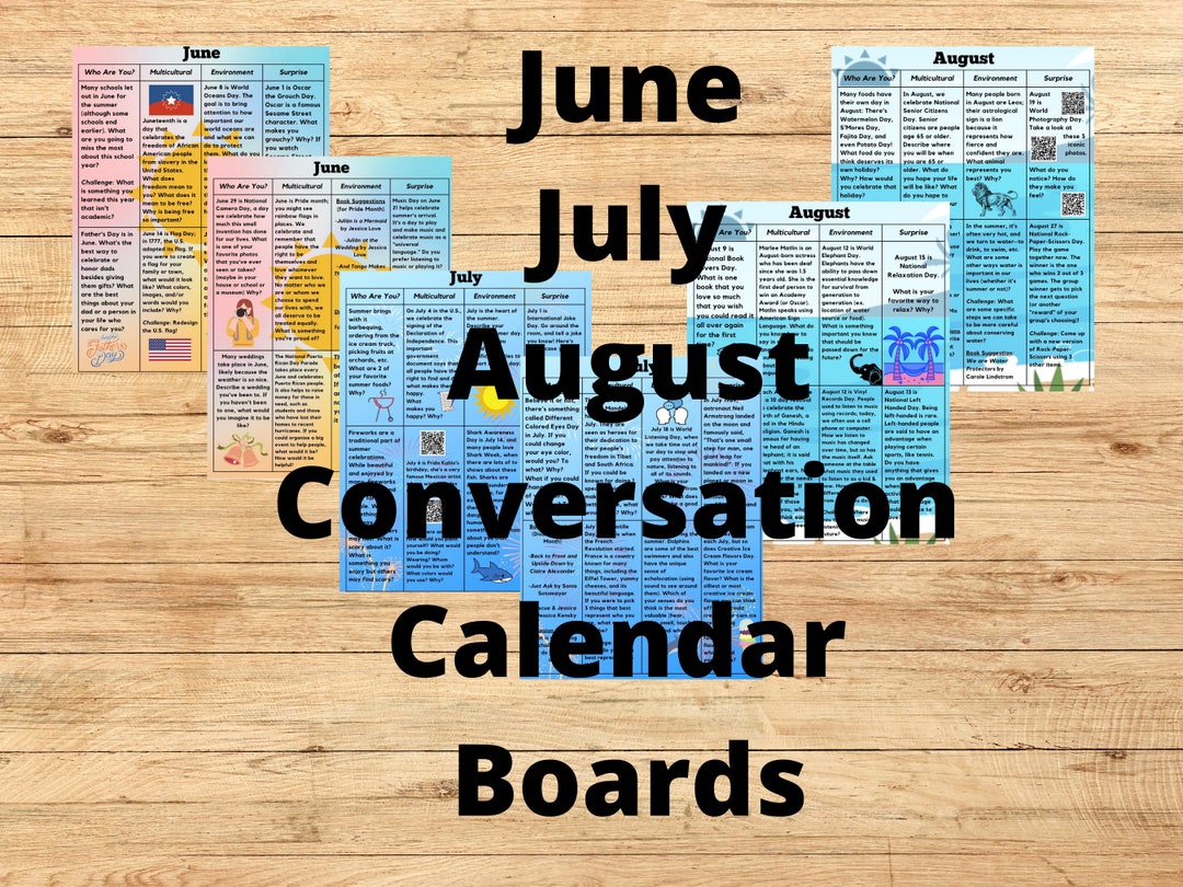 Summer Bundle-family Conversation Questions-kids Monthly Choice Board ...