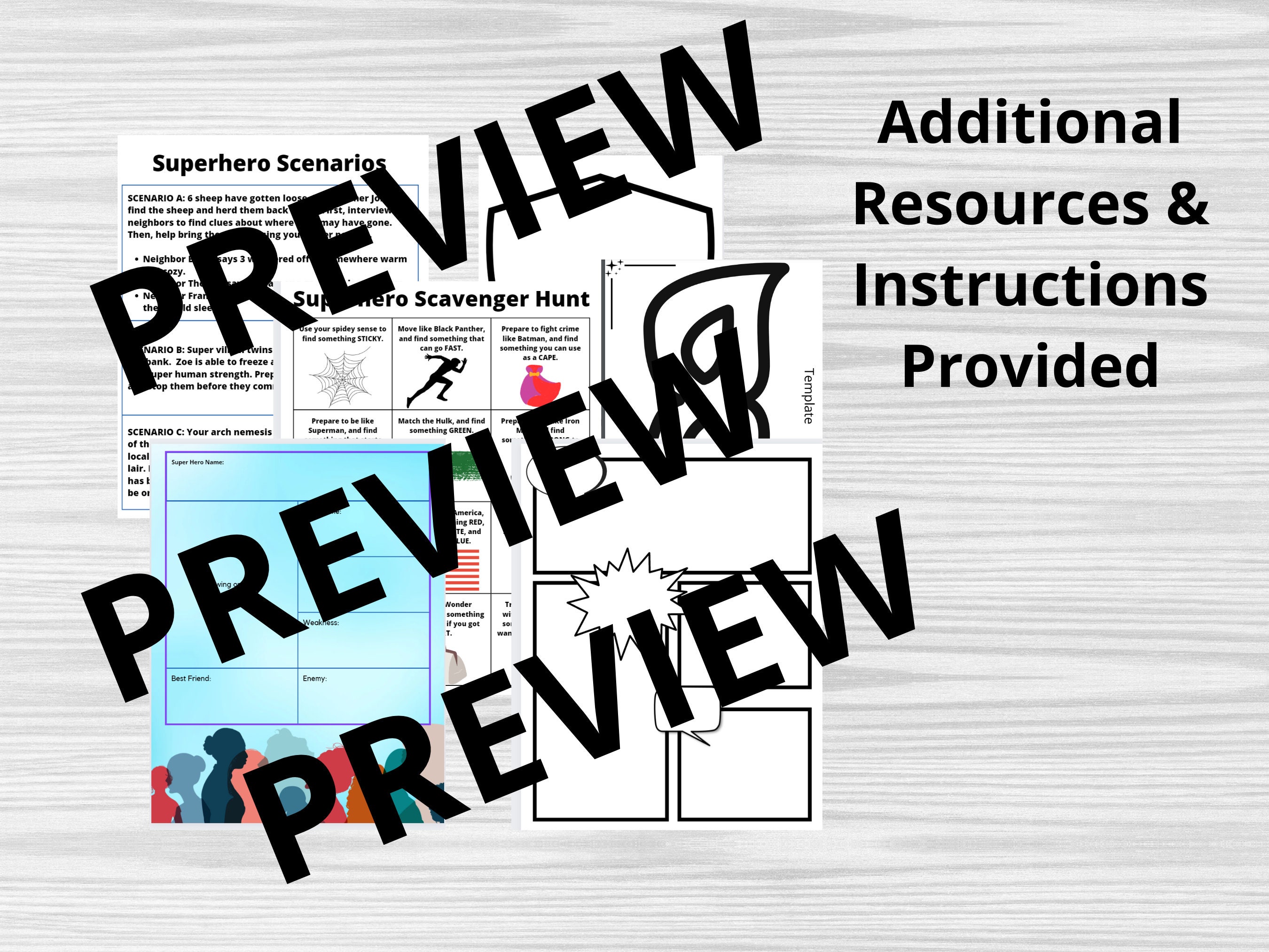 Superhero Activities, Choice Board Chart, Scavenger Hunt, Kids Arts and ...