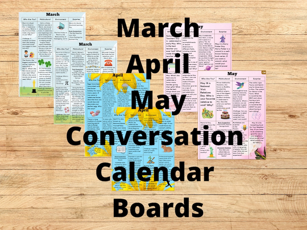 Spring Bundle-family Conversation Questions-kids Monthly Choice Board ...