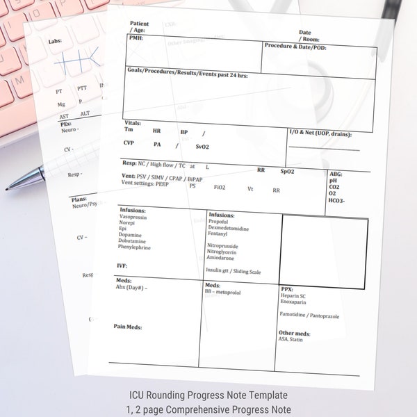 Nurse Progress Note Template - Etsy
