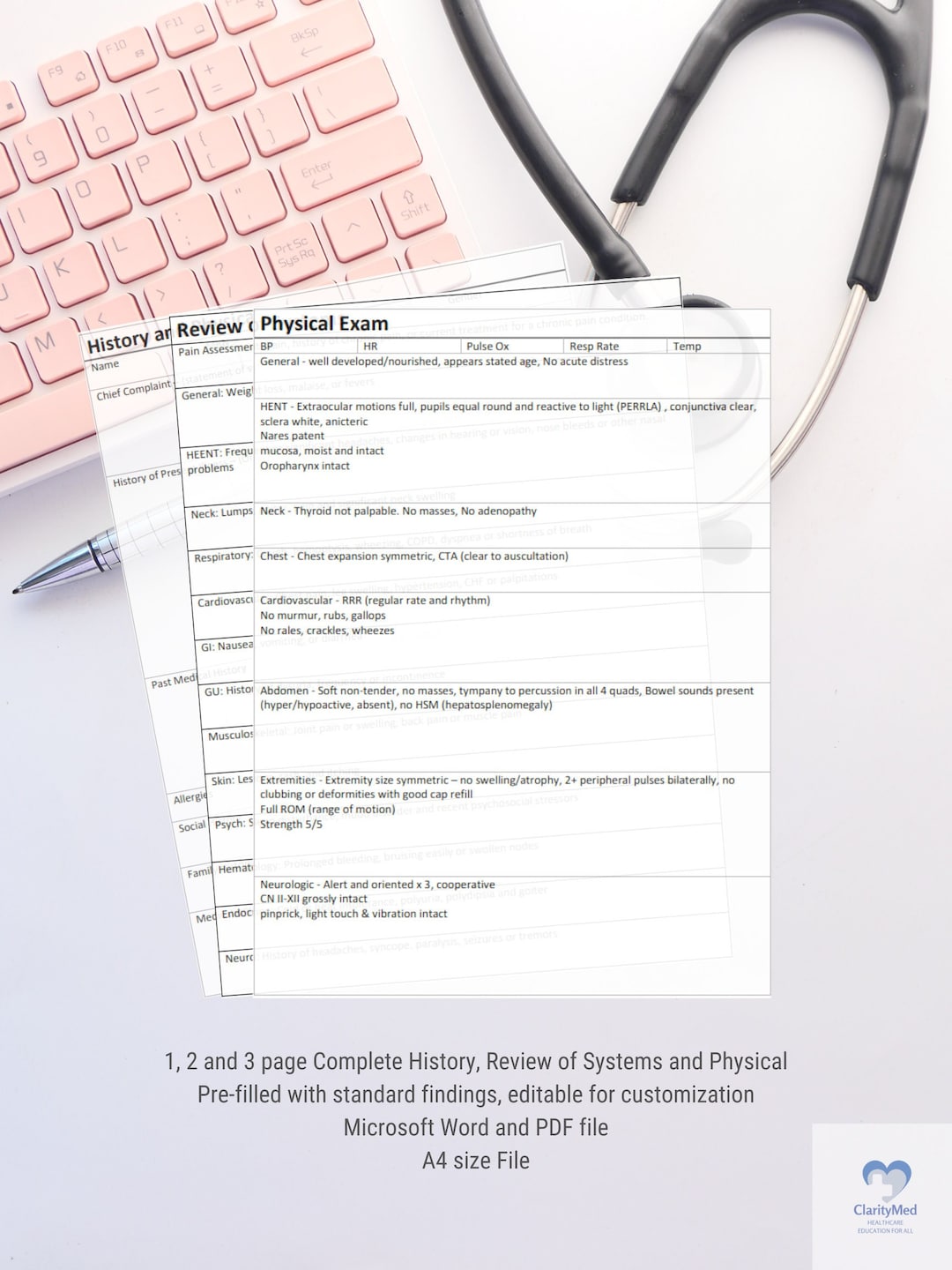 History and Physical Template for Caregivers | Nurse Practitioners ...