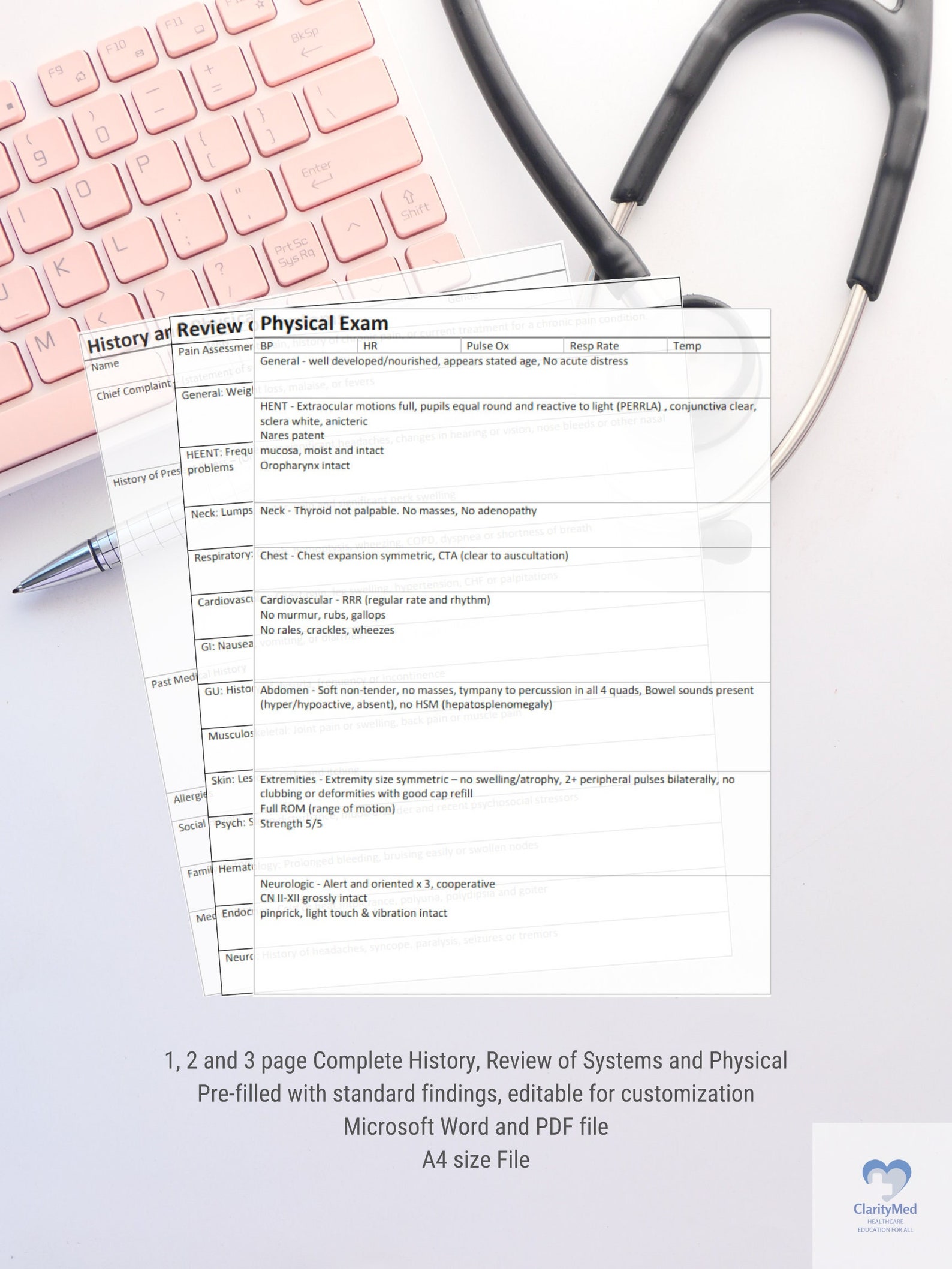 History and Physical Template for Caregivers | Nurse Practitioners ...