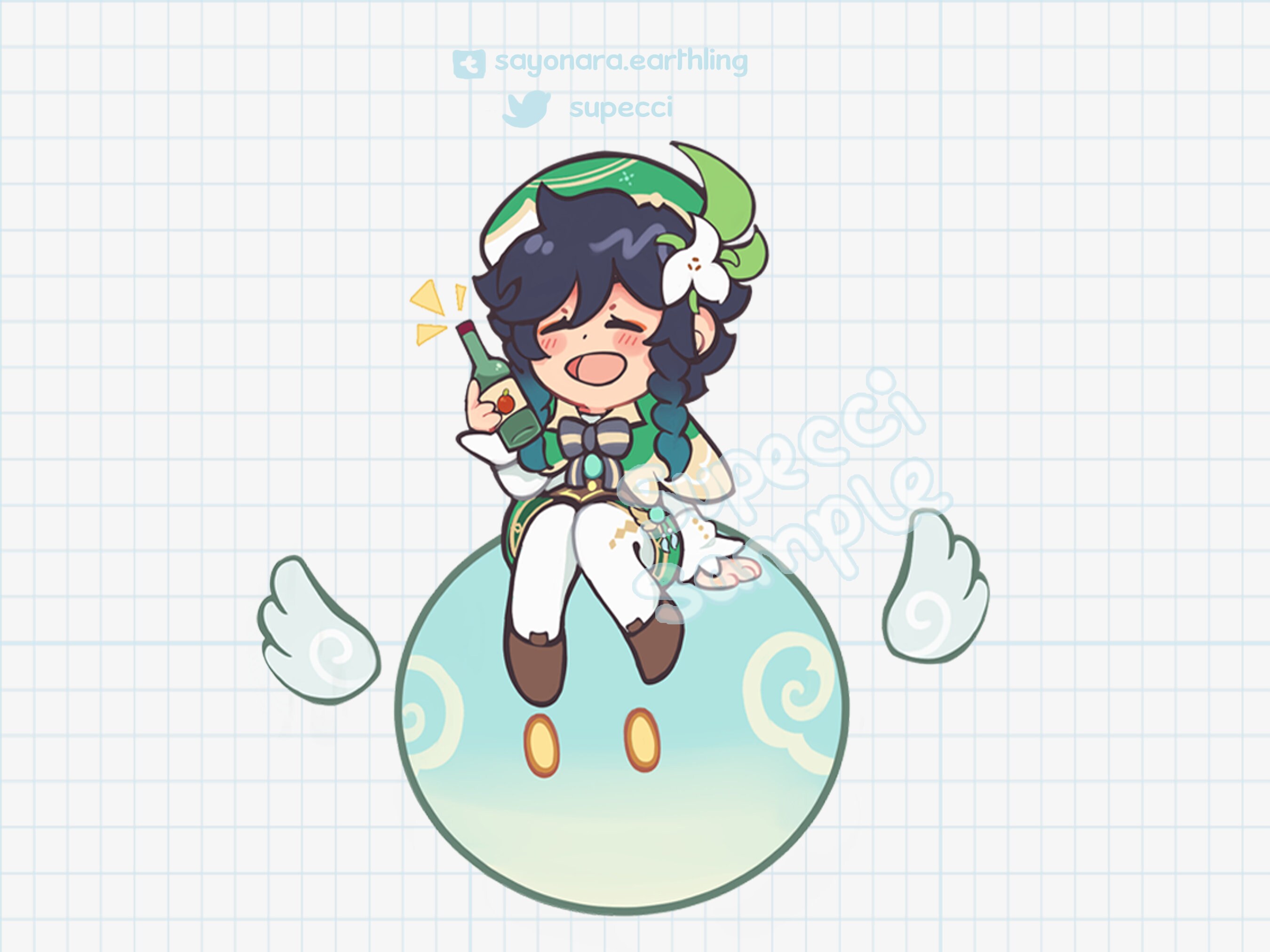 Genshin Impact Anemo Keychain Acrylic Charm - Etsy