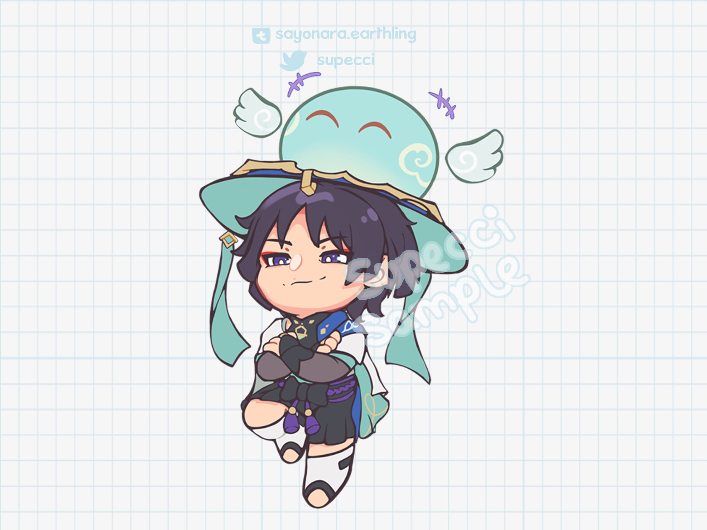 Genshin Impact Anemo Keychain Acrylic Charm - Etsy