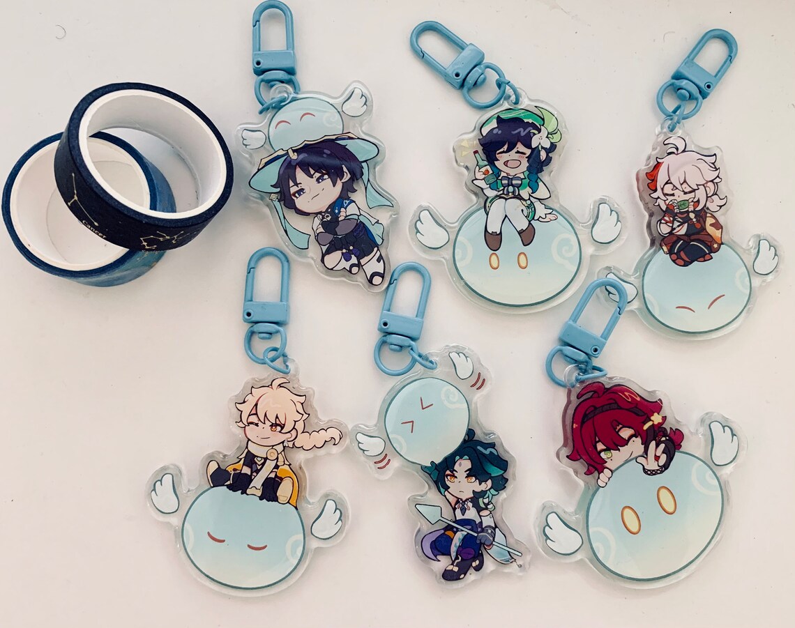 Genshin Impact Anemo Keychain Acrylic Charm - Etsy