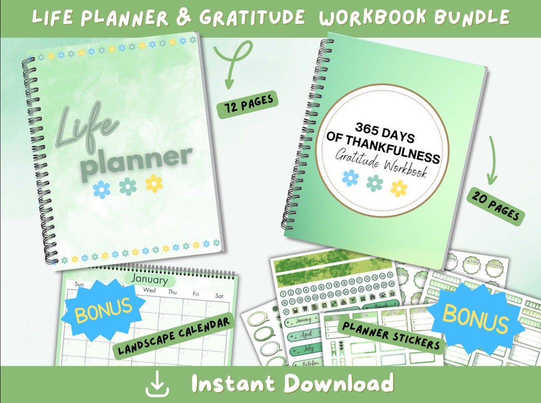 A Life Planner and Gratitude Workbook for Achieving Your Dreams | Life ...