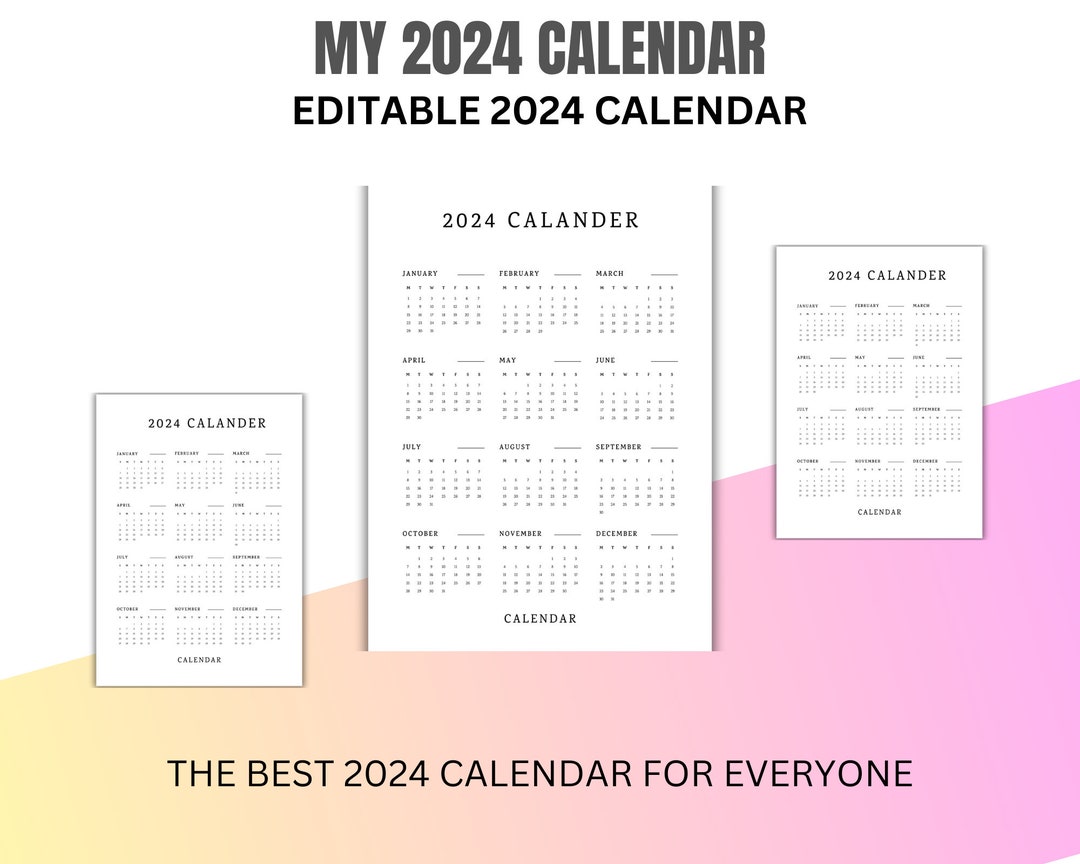 Editable 2024 Monthly Calendar, Back to School | Teacher Calendar ...