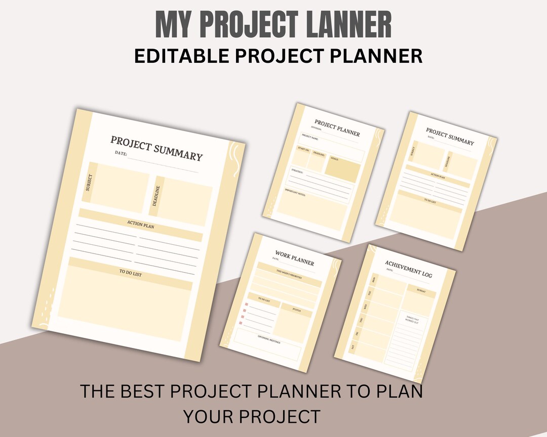 Project Planning Pdf | Digital Project Planner Template | Project ...