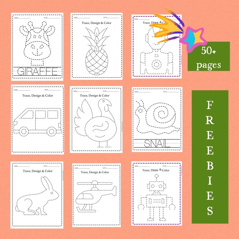 Tracing Wizard Kids Activity Workbook: Alphabet & Drawing - Etsy