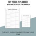 Open Dated Yearly Planner: Minimalist Black & White Design (instant ...