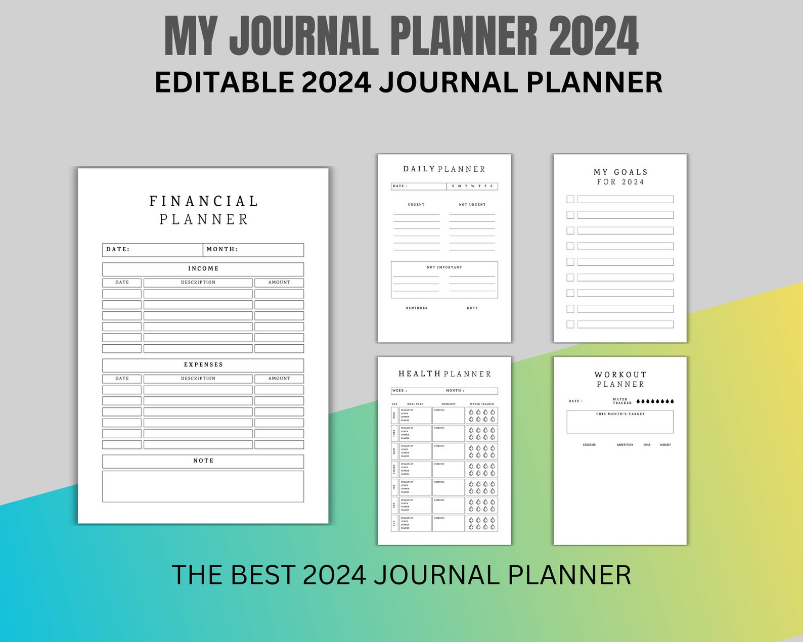 Printable Journal Planner 2024 Template Aesthetic Planner 2024 ...