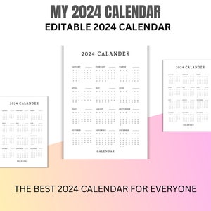Editable 2024 Monthly Calendar, Back to School | Teacher Calendar ...