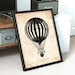 Steampunk Decor, Hot Air Balloon Print, Aviation Poster, Antique Wall ...