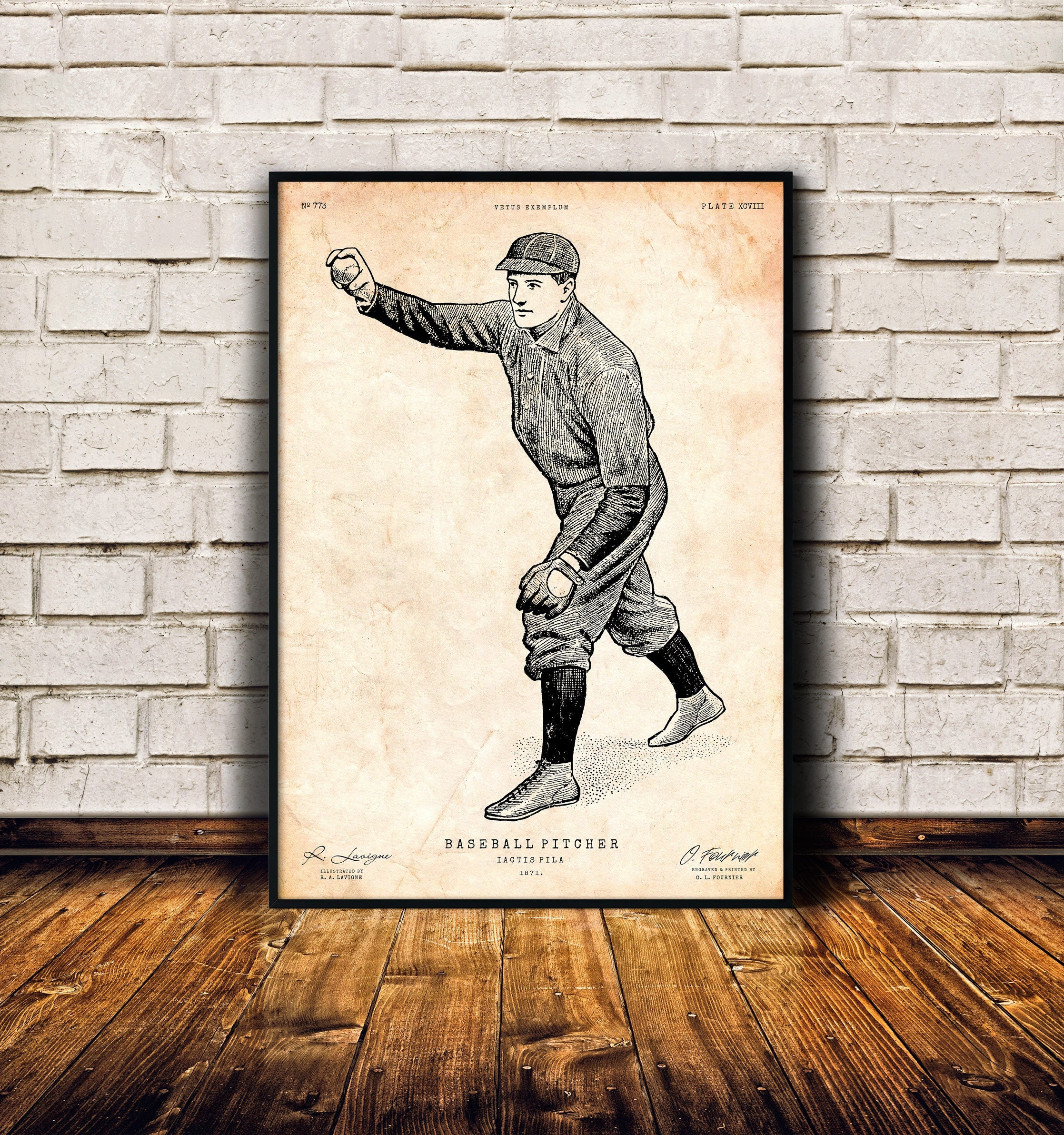 Vintage Baseball Gift Pitcher Poster Baseball Print Sport - Etsy