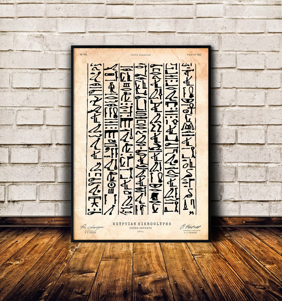 Egyptian Hieroglyphs, Ancient Egypt Art, Archeology Gift, Egypt Wall ...