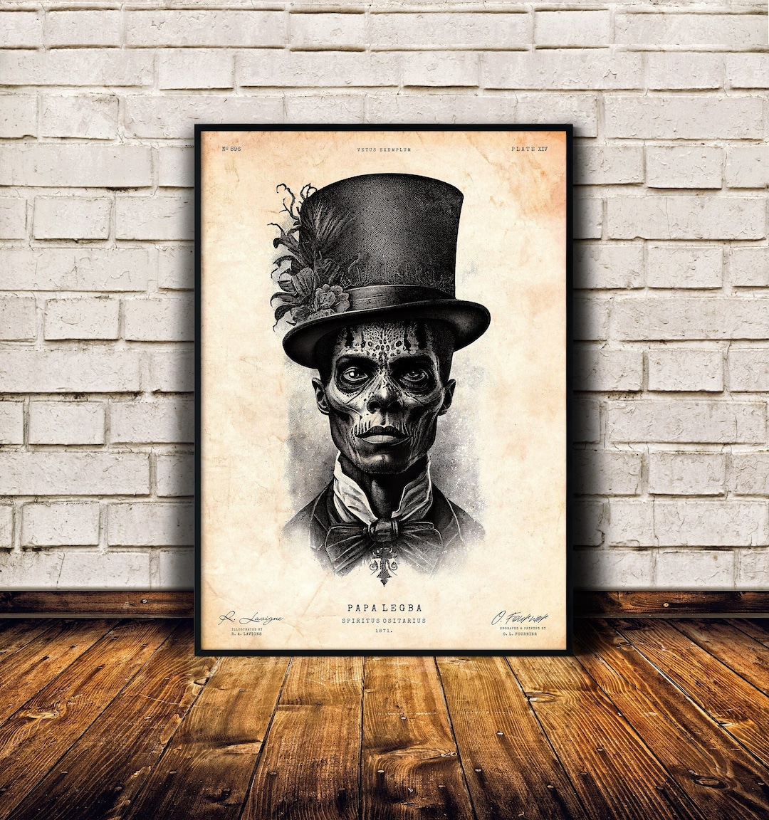 Papa Legba Portrait, Dark Art Print, Voodoo Gift, Macabre Decor, Gothic ...