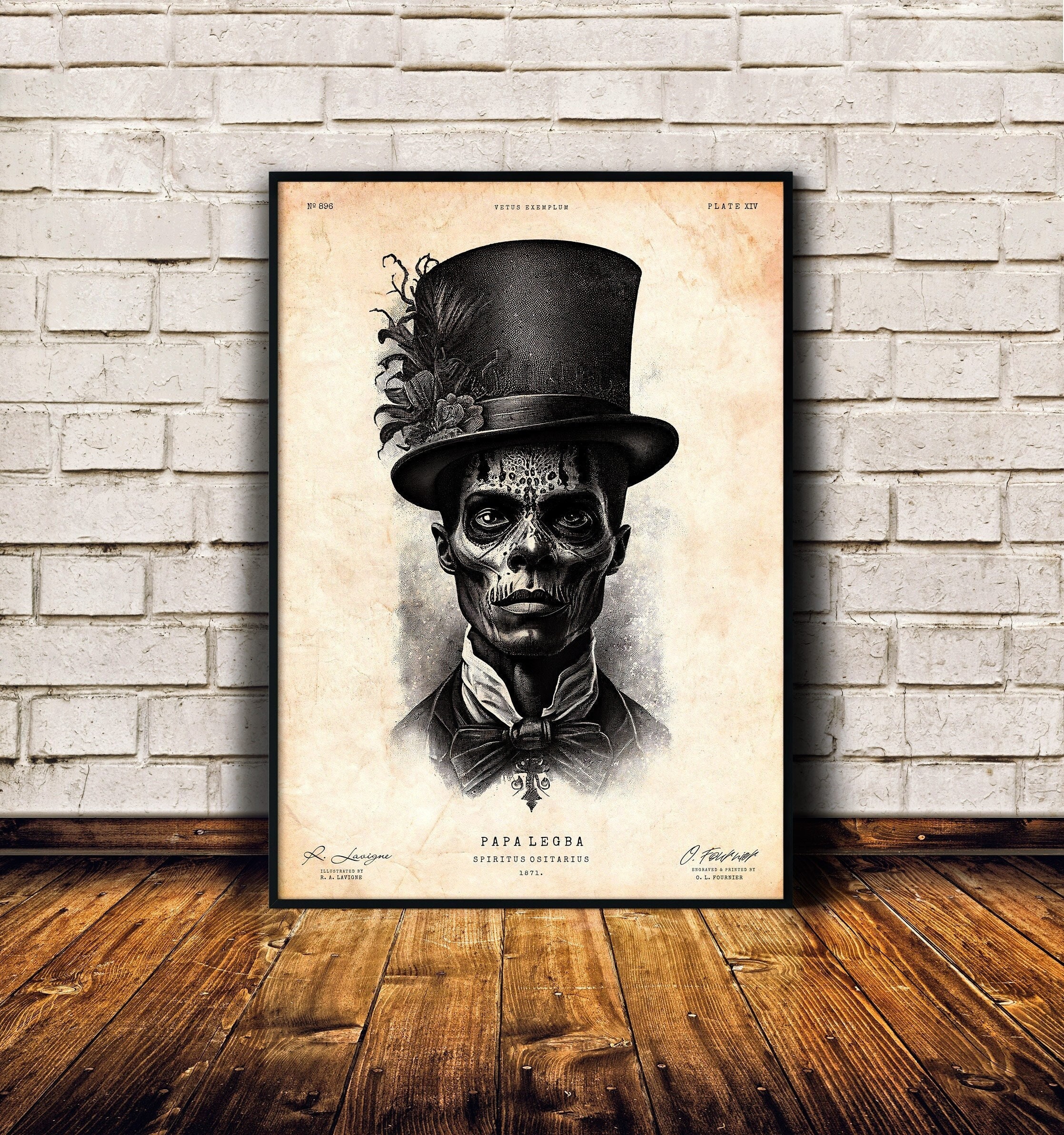 Papa Legba Portrait, Dark Art Print, Voodoo Gift, Macabre Decor, Gothic ...