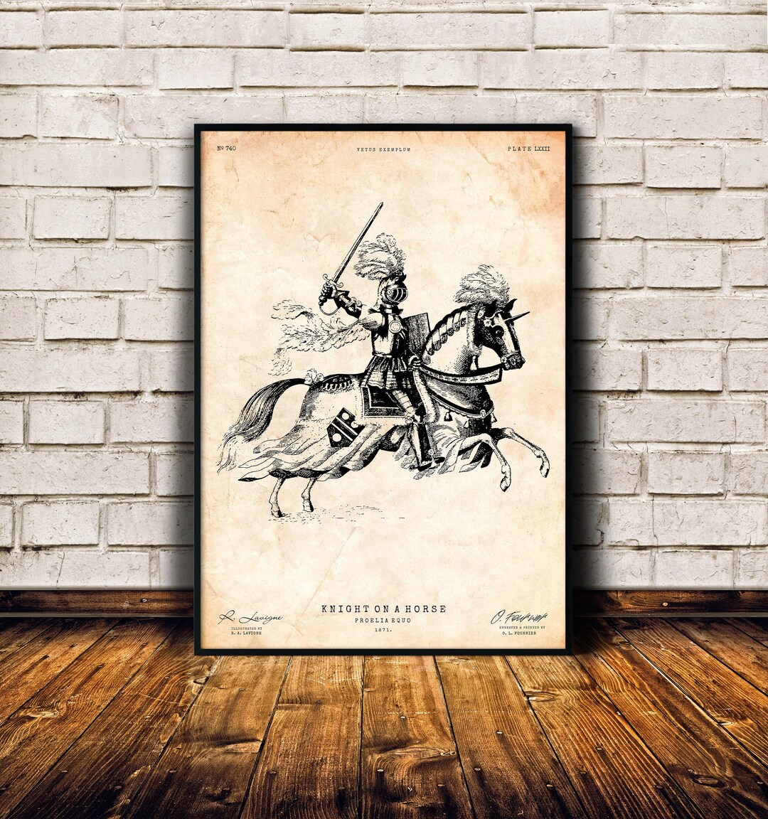 Knight Art Print, Medieval Gift, History Poster, Cavalry Wall Art ...