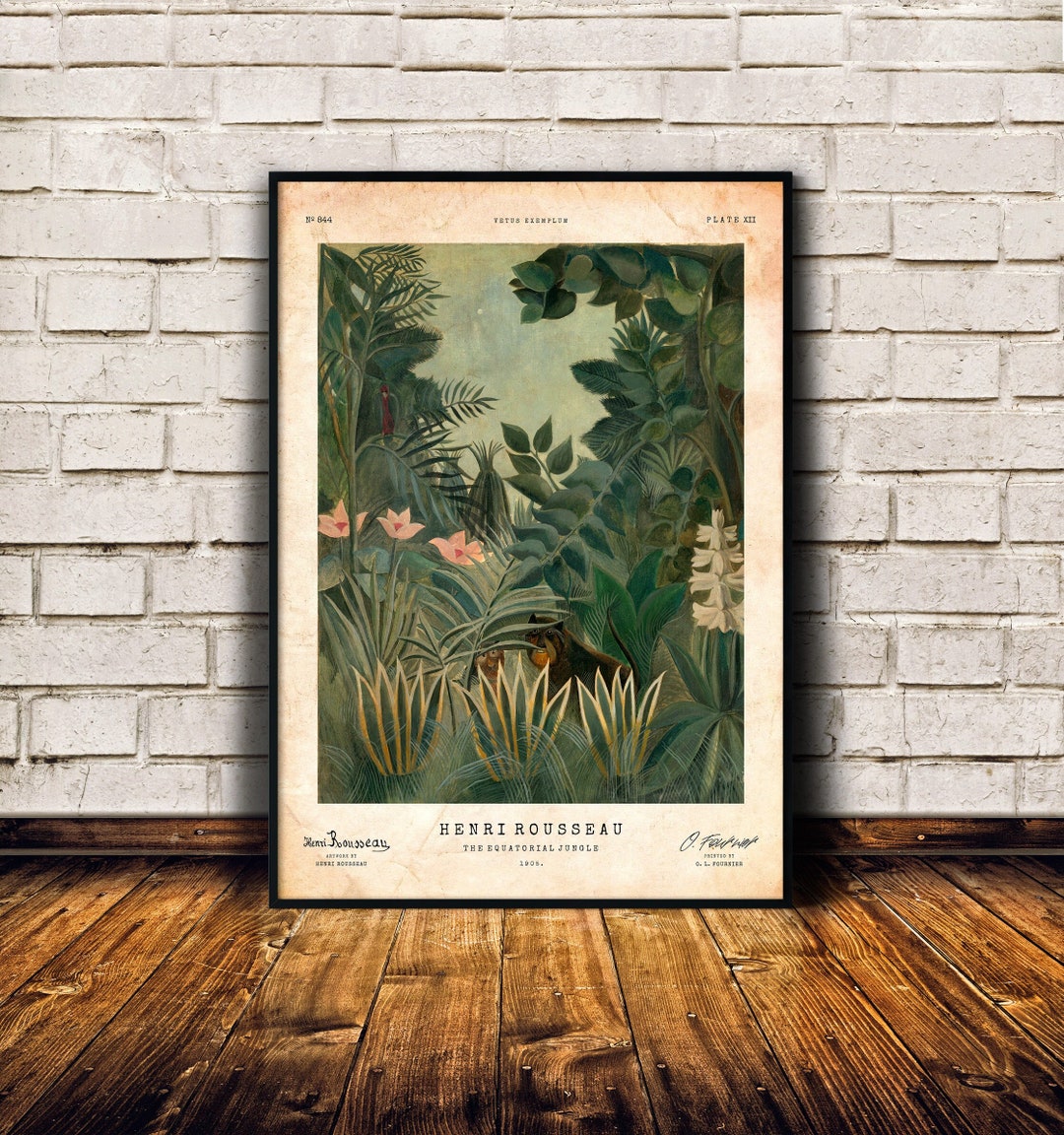 Framed Henri Rousseau Print, Vintage Wall Art, Safari Decor, Jungle ...