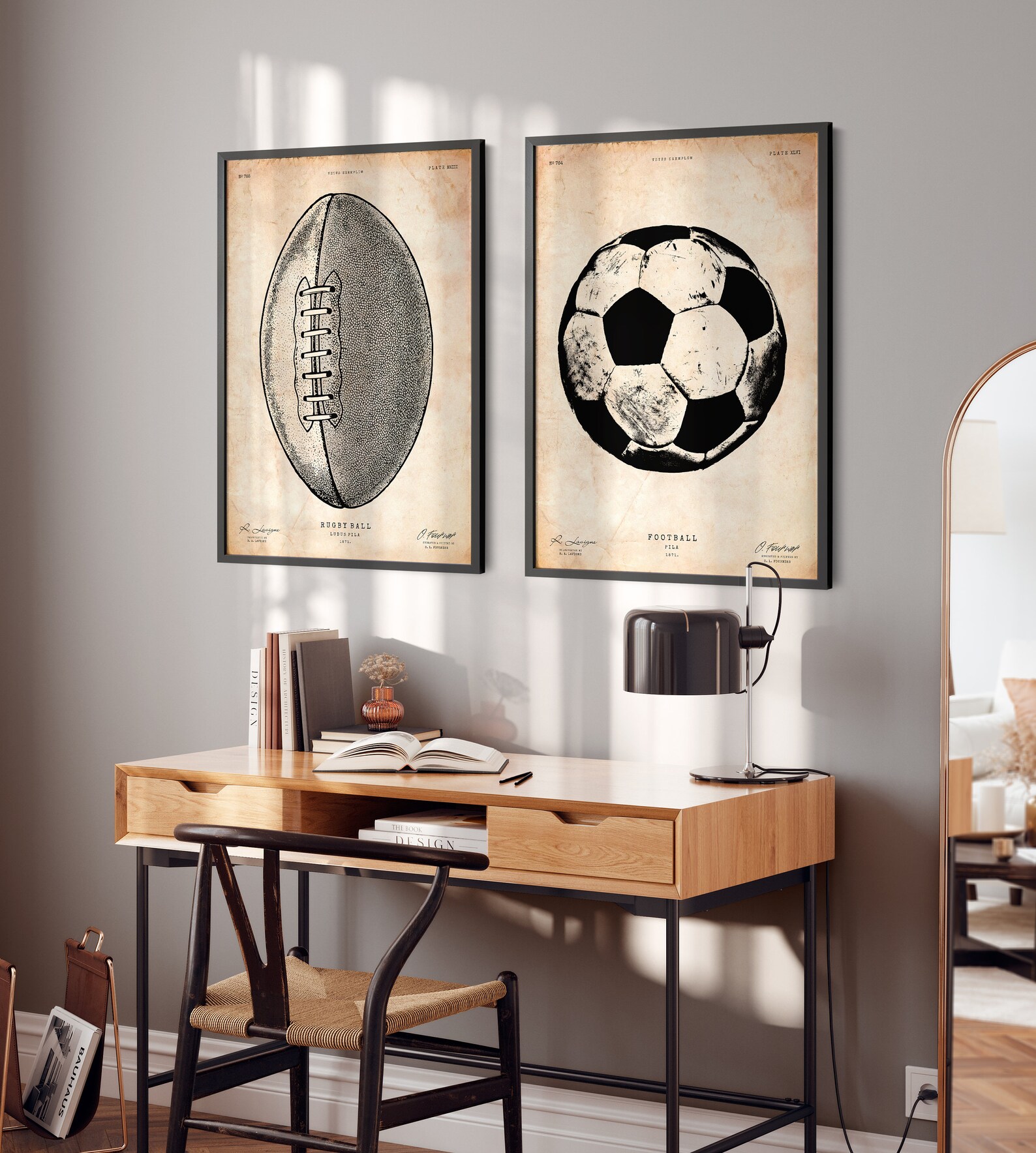 Rugby Print, Rugby Ball Poster, Sport Wall Art, Father Gift, Vintage ...