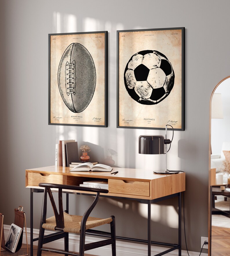 Rugby Print, Rugby Ball Poster, Sport Wall Art, Father Gift, Vintage ...