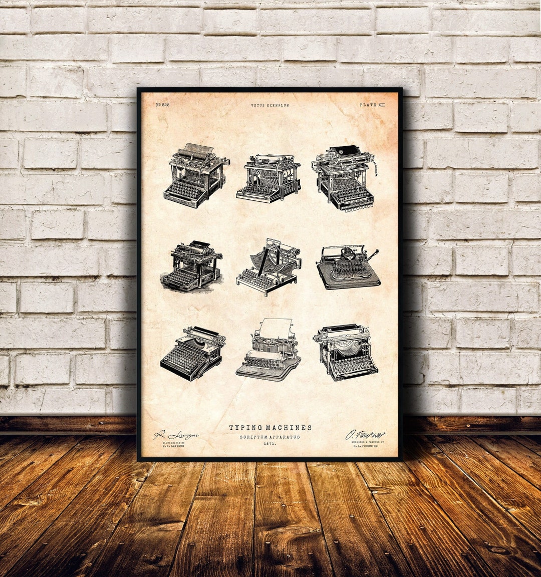 Vintage Typewriter Art Print, Gift for Writer, Vintage Wall Art ...
