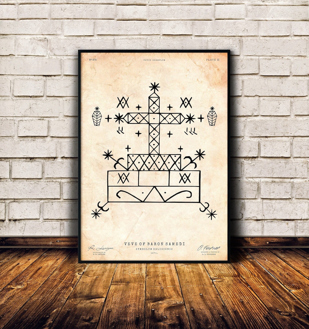 Baron Samedi Art, Sigil Poster, Spiritual Wall Art, Voodoo Decor ...