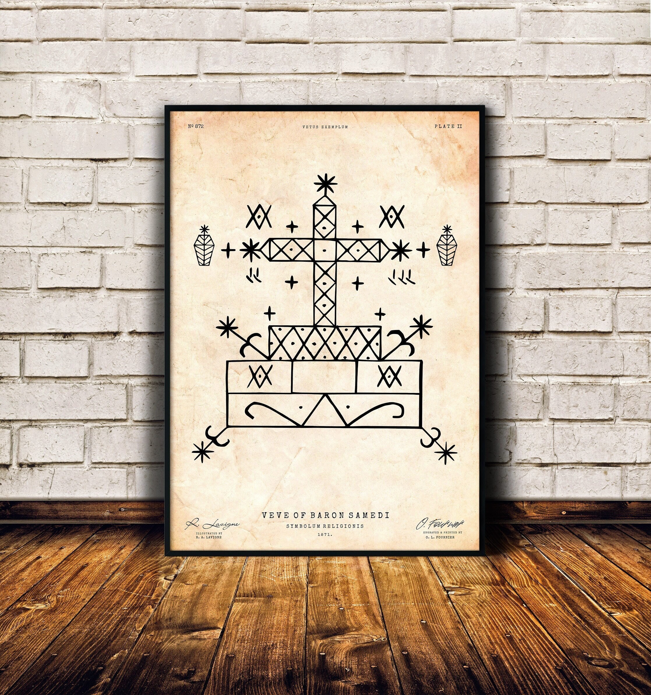 Baron Samedi Art, Sigil Poster, Spiritual Wall Art, Voodoo Decor ...