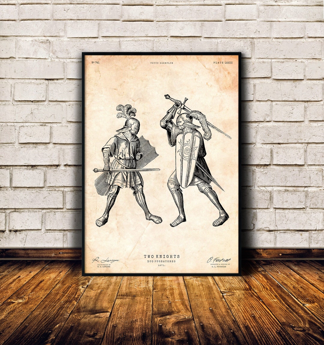 History Poster, Knight Art Print, Antique Home Decor, Medieval Gift ...