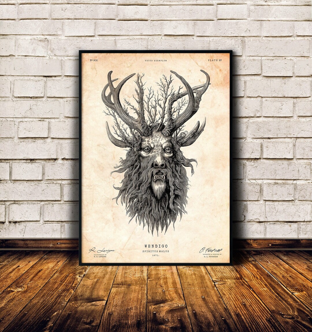 Wendigo Poster Vintage Wall Art Cryptic Decor Native - Etsy