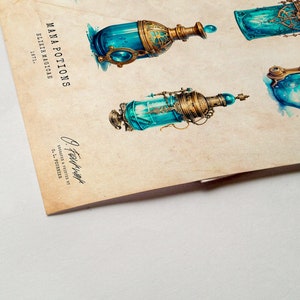 Steampunk Potions Art Print, Dark Academia Room Decor, Magic Wall Art ...