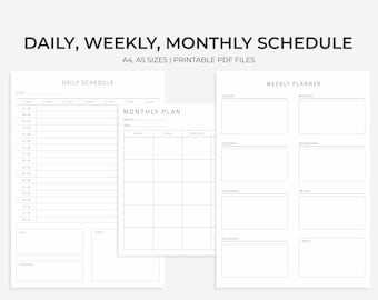 Planner Bundle, Daily Planner, Weekly Planner, Monthly Planner, Journal ...