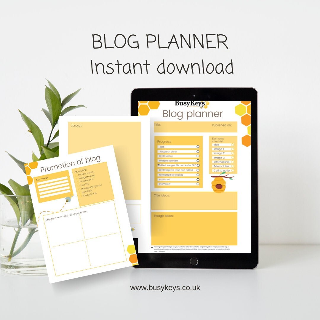 Blog Planner Printable – Content Creation Checklist (PDF Download) - Etsy