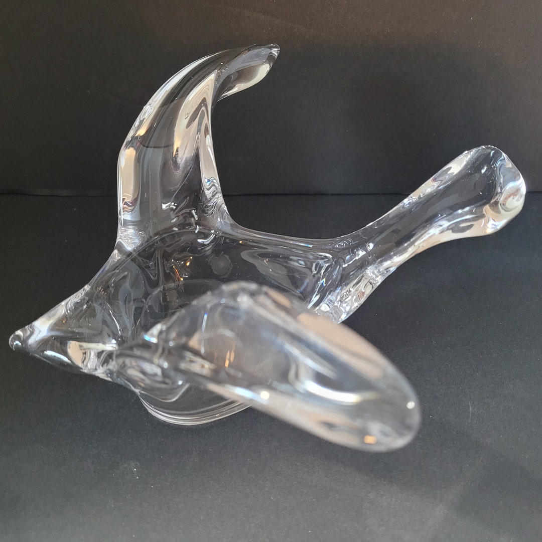 Princess House Crystal Bird in Flight Trinket Bowl VTG. - Etsy