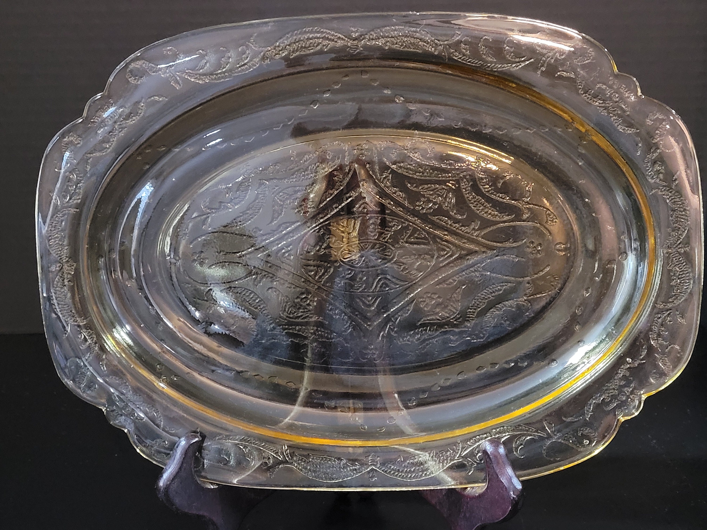 Federal Glass Yellow Depression Glass Madrid Pattern 11.5 Platter ...
